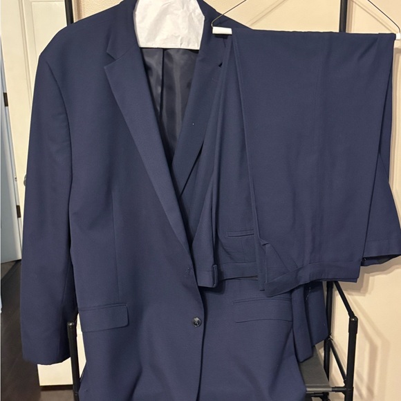 Suits & Blazers | Classic Navy Waffle Pattern Mens Suit | Poshmark